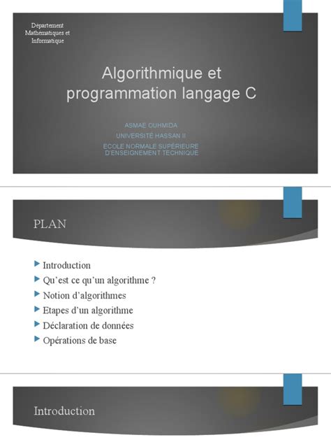 Algorithmique Et Programmation Langage C Pdf Langage De