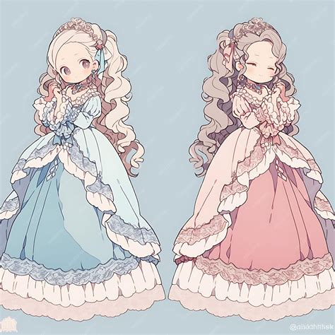 Premium Photo Anime Character Design Female Rococo Wedding Fashion