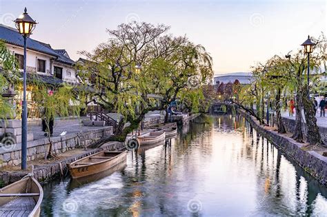 Kurashiki Bikan Historical Quarter In Dusk Okayama Prefecture Japan