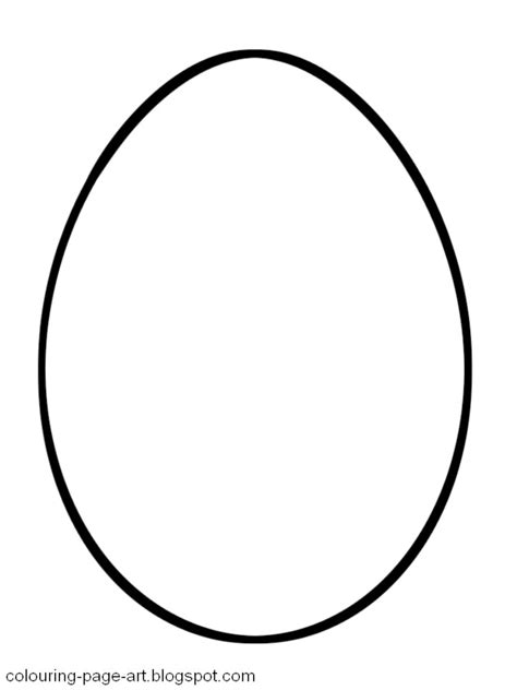 Blank Easter Egg Templates Colouring Page Art