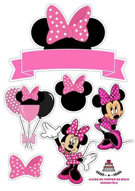 Printable Minnie Mouse Cake Topper Template