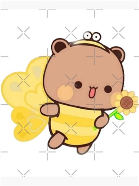 Cute Dudu Bee Bear And Panda Bubu And Dudu Couple Art Print For Sale