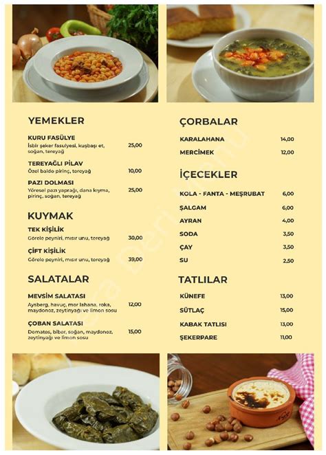 Resimli Ve Vektörel Menü Sayfa Grafiği