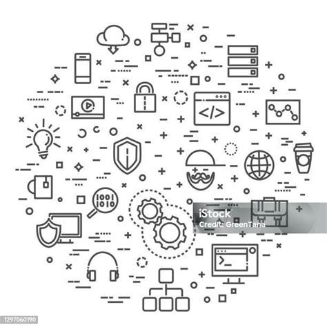 Décrire Lensemble Dicônes Web Programmation Vecteurs Libres De Droits Et Plus Dimages