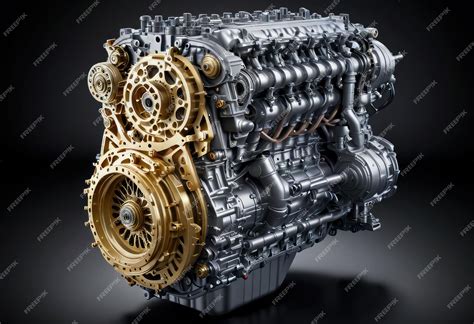 The Engine Structure Comprises Intricate Components Premium Ai
