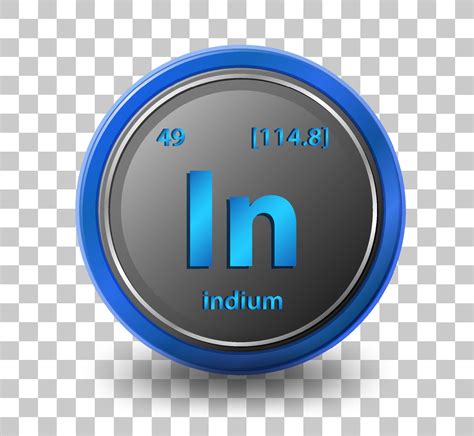 Indium Chemical Element Chemical Symbol With Atomic Number And Atomic