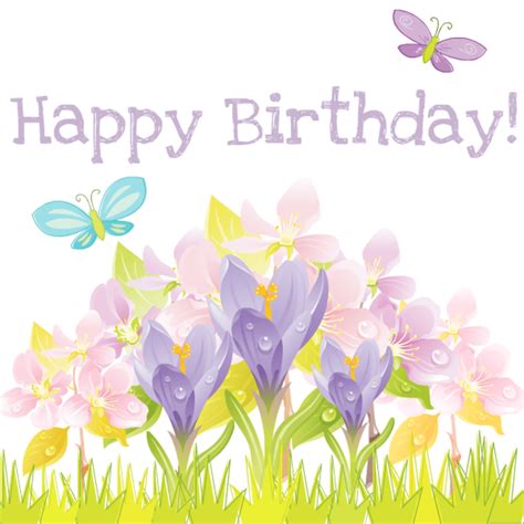 Happy Birthday Flowers Clipart