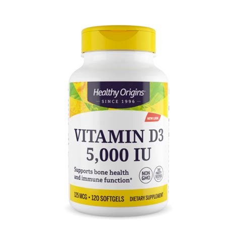 Vitamin D3 5000 Iu 120 Softgels Renewed Vitality