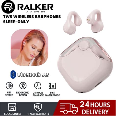𝟏𝟎𝟎 𝐎𝐑𝐈 RALKER R01 Earphone Bluetooth5 3 wireless Earbuds Earclip Sports TWS Noise Cancelling W