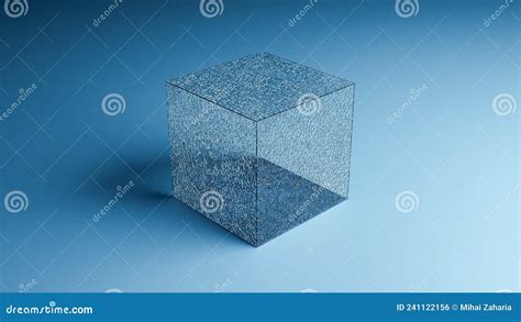 Cracked Glass Cube Exploding In Small Pieces Illustration 3d