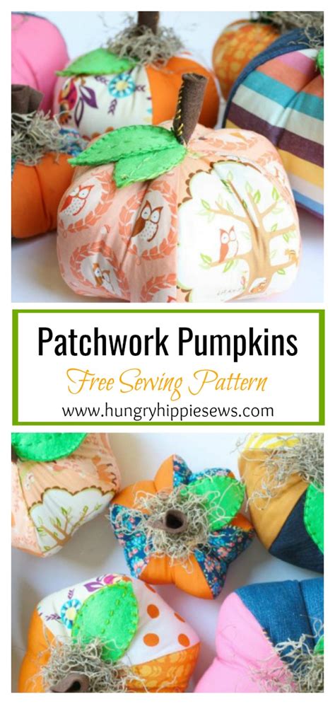 Patchwork Pumpkins Softie Free Sewing Pattern