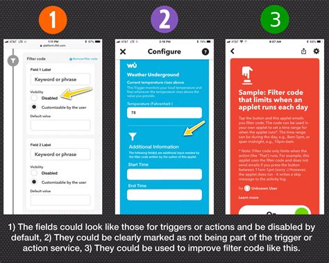 ifttt would it be possible to have a couple of optional fields for