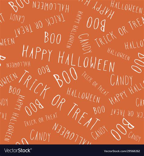 Halloween Hand Lettering Handwritten Seamless Vector Image