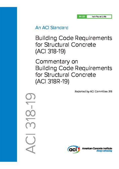 Building Code Requirements For Structural Concrete Aci 318 19 Commentary On Building Code