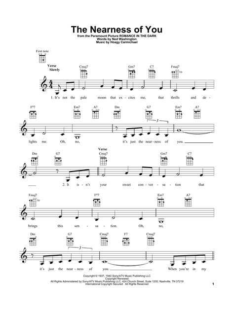 The Nearness Of You By Hoagy Carmichael Ukulele Guitar Instructor