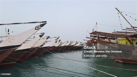 Traditional Omani Ships Docked At Hilf Port On Masirah Island Oman