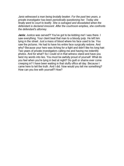 Female One Minute Monologue Pdf