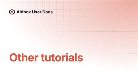 other tutorials aidbox user docs