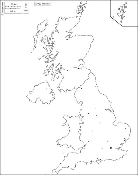 Blank Uk Map With Cities