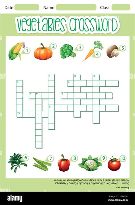 Vegetable Crossword Game Template Stock Vector Image And Art Alamy