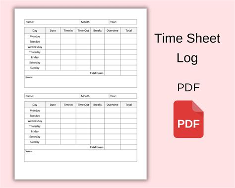 Printable Weekly Time Cards