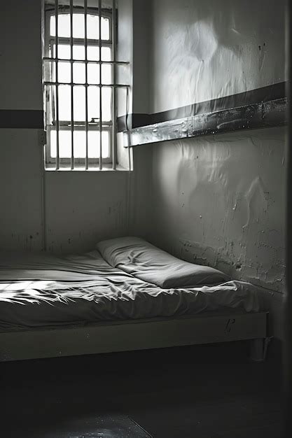 Premium Photo Small Bed In Small Room With Barred Window