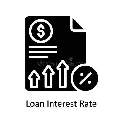 Loan Interest Rate Vector Solid Icon Design Illustration Business And
