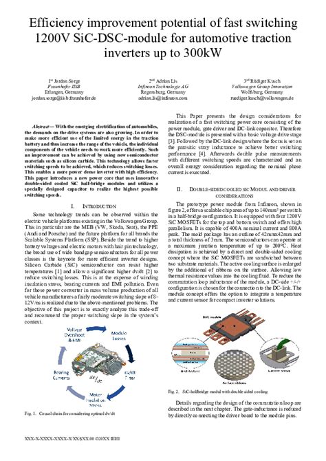 Pdf Efficiency Improvement Potential Of Fast Switching 1200v Sic Dsc