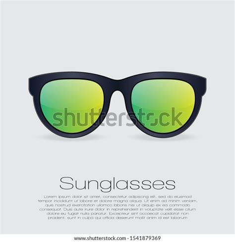Black Sunglasses Gradient Mirror Lens Isolated Stock Vector Royalty