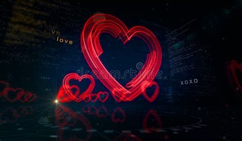 Heart Love Health And Ai Tech Code Symbol Digital Concept 3d