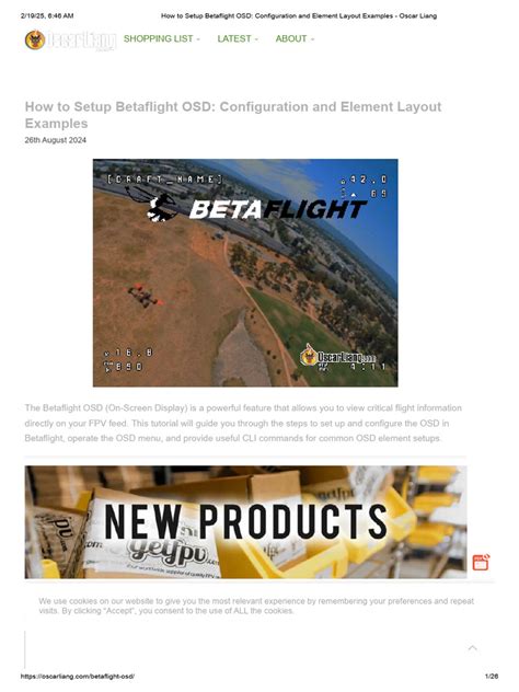 How To Setup Betaflight Osd Configuration And Element Layout Examples Oscar Liang Pdf