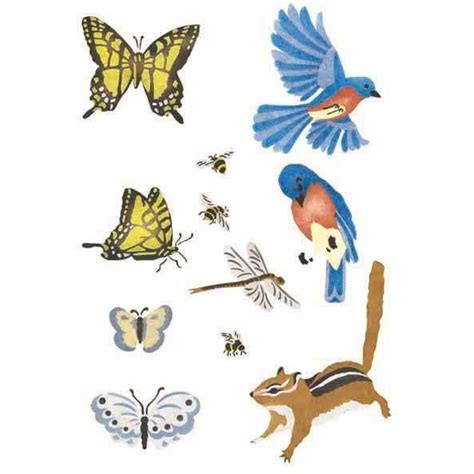 Butterflies Bees Bluebirds And Chipmunk Stencils