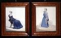 Two Portraits Of A Seated And A Standing Lady In Blue Dresses Richard