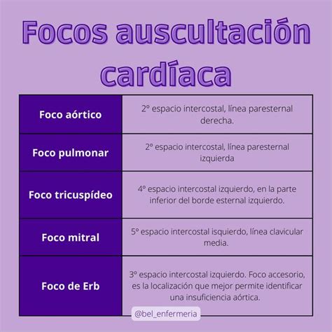 Focos De Auscultación Cardíaca Belinda Enfermera Udocz