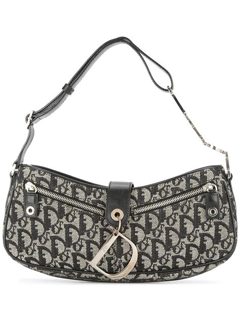 Christian Dior Vintage Trotter Shoulder Bag Black Bags Shoulder