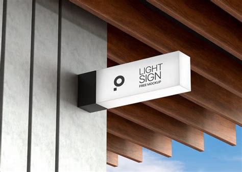 Free Light Box Sign Board Logo Mockup Psfiles