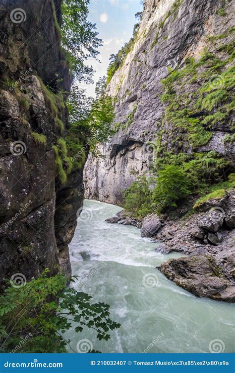Glacier Gorge In Swiss Alps Stock Image Image Of Lonely Distance