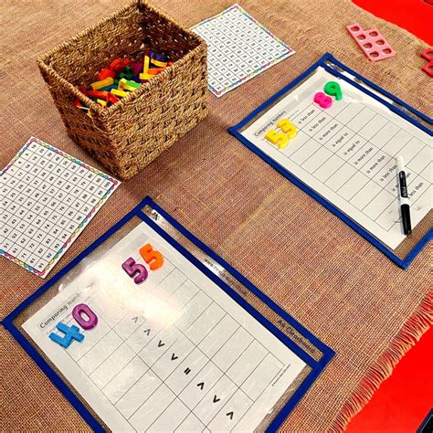 Comparison Symbols Comparing Numbers More Than Less Than Equal To Dry Wipe Wallets