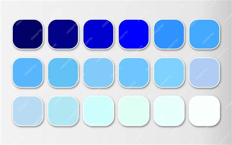 Conjunto De Colores De Tonos De Gradiente Azul Vector Premium