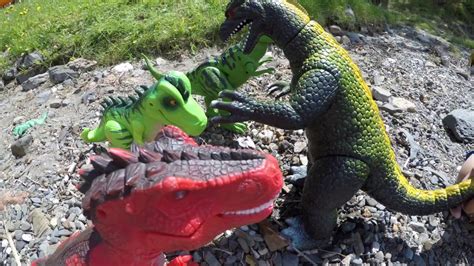 Godzilla King Of Monsters Vs Dragon And T Rex Toy Dinosaur Fights