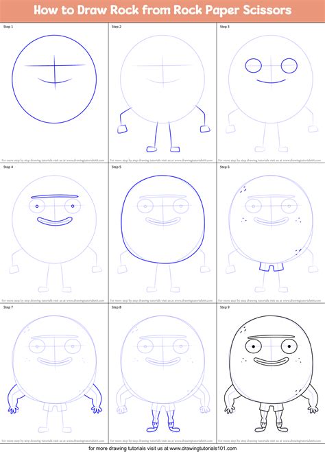 How To Draw Rock From Rock Paper Scissors Rock Paper Scissors Step By Step