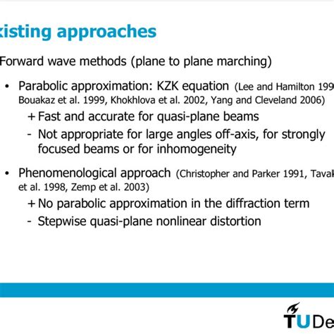 Existing Approaches For The Modeling Of The Nonlinear Propagation Of Download Scientific