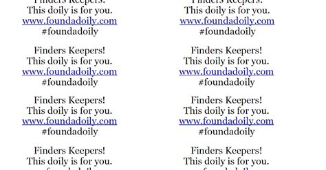 Free Printable Doily Labels