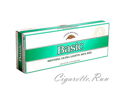 Basic Menthol Ultra Lights 100s Silver Pack Box Cigarettes Cigarette Run
