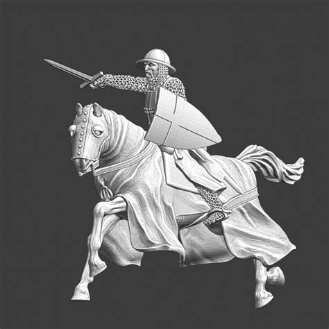 3d Printable Medieval Danish Vassal Knight Charging Lake Peipus 1242