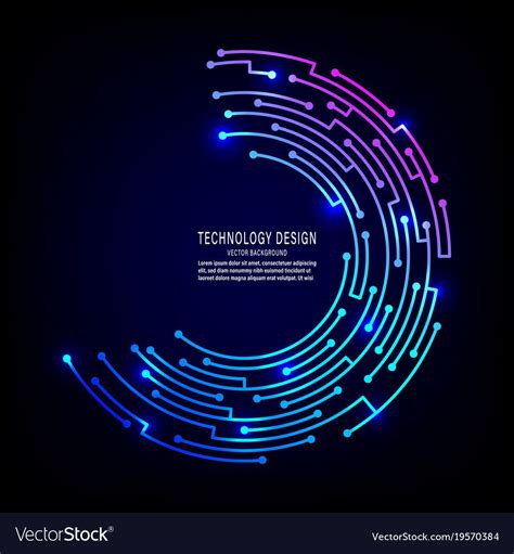 Abstract Technology Circuit Board Circle Background Stock Vector Illustration Of Chip