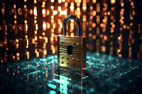 Premium AI Image Binary Code Lock Defense Is Crucial To Safeguard Data From Cyber Threats