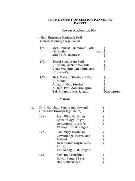 Caveat Application Khlapur Case Pdf