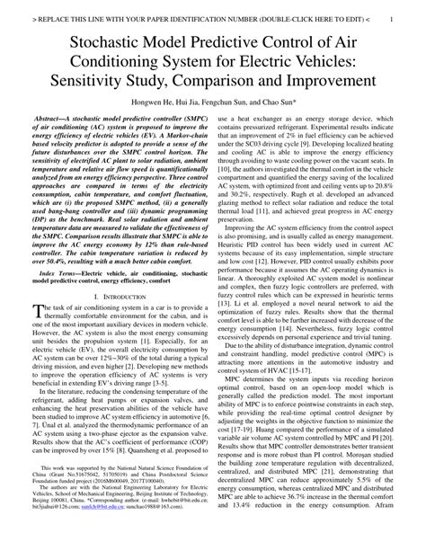 Pdf Stochastic Model Predictive Control Of Air Conditioning System