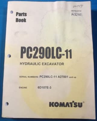 Komatsu Pc290lc 11 Excavator Parts Manual Book Catalog Sn A27001 Up Ebay